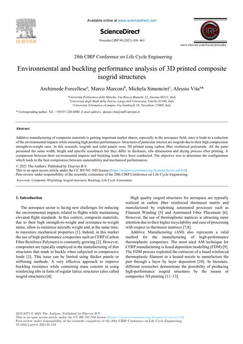Pdf Environmental And Buckling Performance Analysis Of 3d Printed