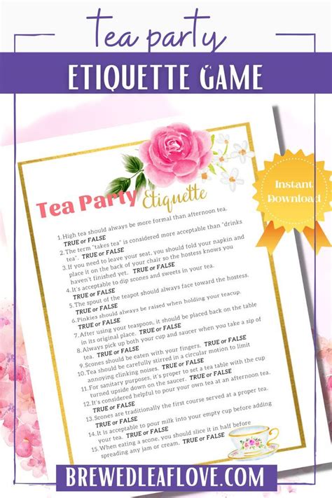 Pin On Tea Party Games