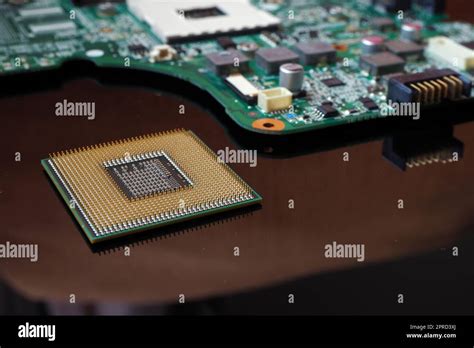 Cpu Central Proccessor Unit On The Work Bench Semiconductors In Computer Industry Selected