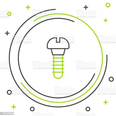 흰색 배경에 격리 된 라인 금속 나사 아이콘 다채로운 개요 개념 벡터 강철에 대한 스톡 벡터 아트 및 기타 이미지 강철 건설 산업 건축하기 Istock