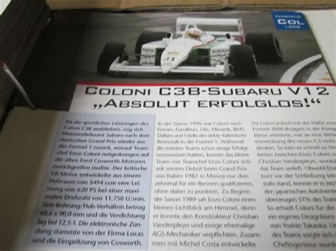 Formel 1 Archiv Autos 1990 Coloni C3b Subaru V 12 Eur 4 44 Picclick De