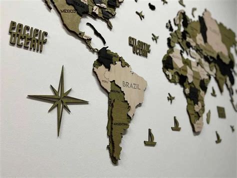 Деревяна карта світу багатошарова 3d мапа свiту 1 670 грн Інші товари для дому Дніпро на Olx