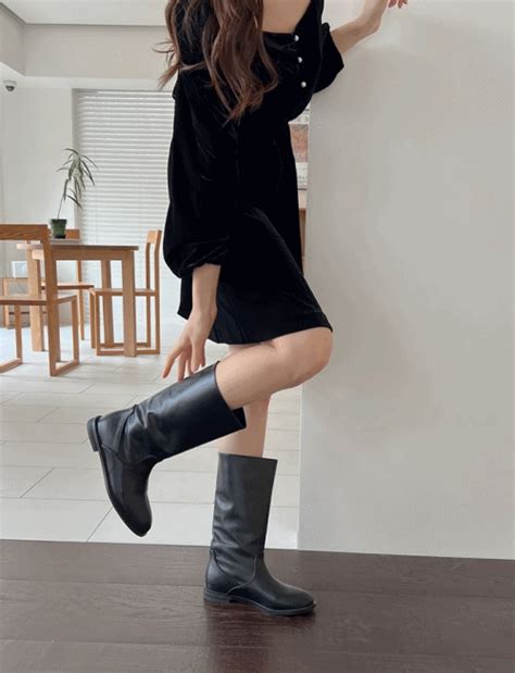 와이드핏🖤 발편한 와이드핏 라운드 둥근코 하프 미들부츠 롱부츠 에이블리