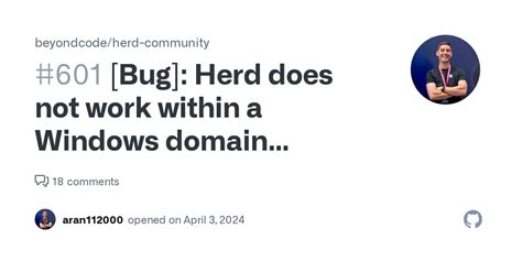 Bug Herd Does Not Work Within A Windows Domain Controlled Environment Issue