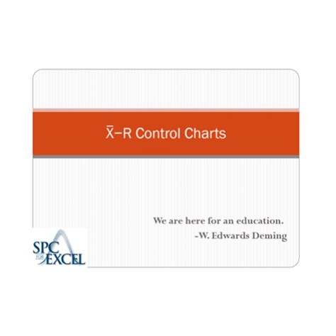 xbar r control chart complete teaching guide spc for excel