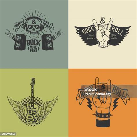 록 페스티벌 전단지 템플릿의 세트입니다 벡터 일러스트 레이 션입니다 락 음악에 대한 스톡 벡터 아트 및 기타 이미지 락 음악
