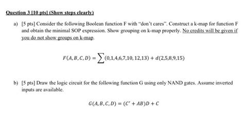 Solved Uestion 3 10 Pts Show Steps Clearly A 5 Pts Chegg Com