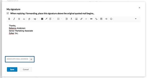 署名の追加｜zoho Mail