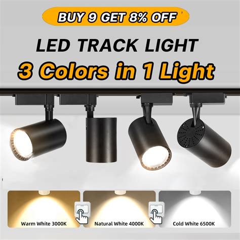 Pcs Pcs Color Led Track Light Spotlight W W W Complete Set Cob Spotlight Ceiling