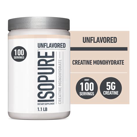 Isopure Creatine Monohydrate Powder For Muscle Gain Unflavored 1 1 Lb