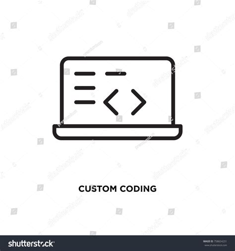 Custom Coding Vector Icon Development Symbol Stock Vector Royalty Free