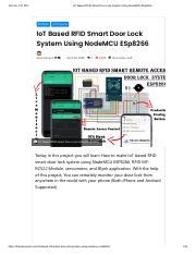 Build An IoT RFID Smart Door Lock With NodeMCU ESP8266 Course Hero