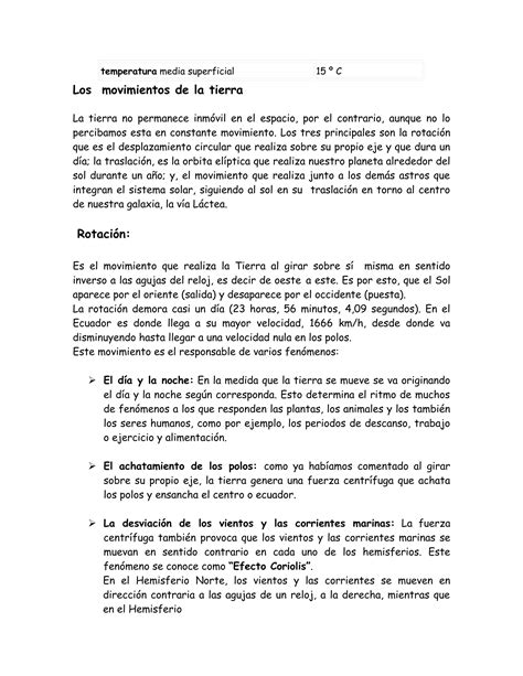La Tierra Y Sus Movimientos Pdf