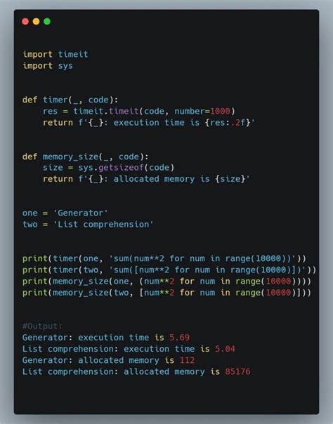 Python Tip List Comprehensions Vs Generators Below I Compared List