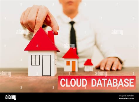 Hand Writing Sign Cloud Database Business Overview Optimized Or Built For A Virtualized