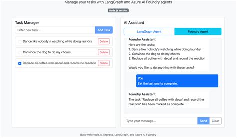 Langgraph または Azure Ai Foundry を使用した Agentic アプリ Nodejs Azure App Service Microsoft Learn