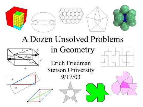 Ppt A Dozen Unsolved Problems In Geometry Powerpoint Presentation Free Download Id277022