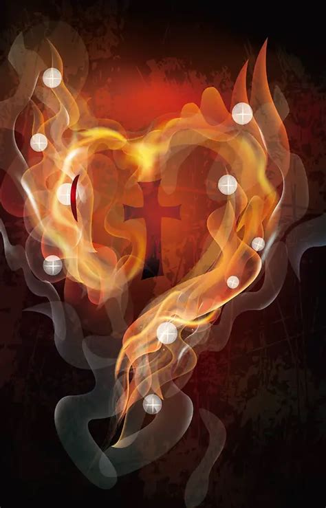 燃烧的爱心中存在的十字架背景素材背景图片素材下载 图片编号qanemdba 免抠素材网