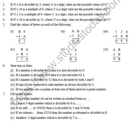 Class 8 Maths Playing With Numbers Worksheet