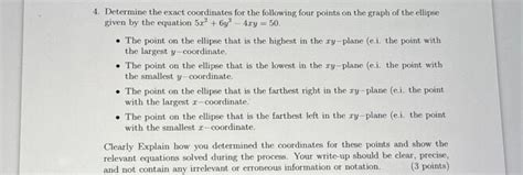 Solved Determine The Exact Coordinates For The Following Chegg Com