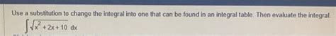Solved Use A Substitution To Change The Integral Into One Chegg Com