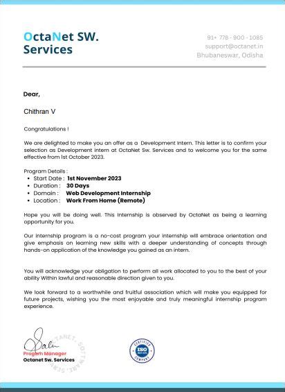 chithran v on linkedin octanet webdevelopment octanetinternship