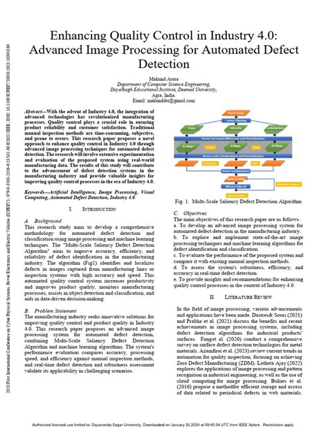 Enhancing Quality Control In Industry 4 0 Advanced Image Processing For Automated Defect