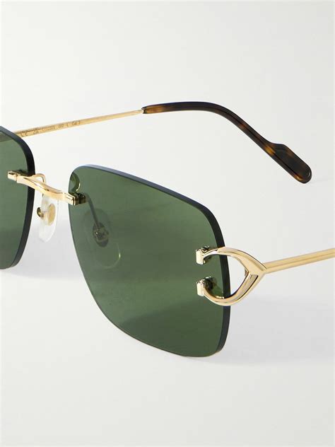 Cartier Eyewear Frameless Gold Tone And Tortoiseshell Acetate