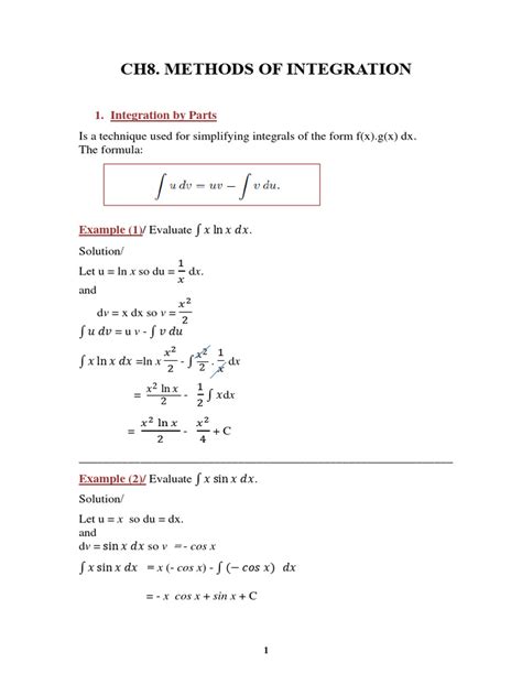 Techniques Of Integration Pdf Functions And Mappings Mathematical