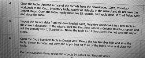 Get Answer 4 Close The Table Append A Copy Of The Records From The Downloaded Cap1inventory