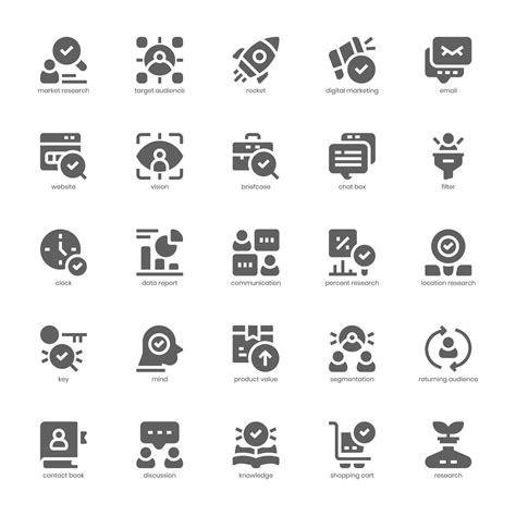 Market Research Icon Pack For Your Website Mobile Presentation And Logo Design Market