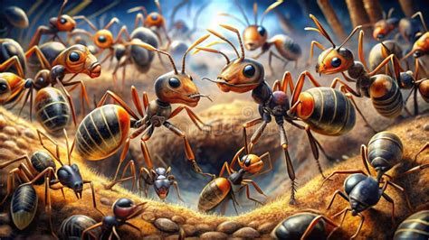 A Thriving Underground Ant Colony Thousands Of Ants Working Together In An Intricate Anthill