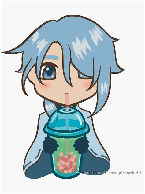 Genshin Impact Chibi Ayato Kamisato Boba Tea Sticker By Fannyrichard Redbubble