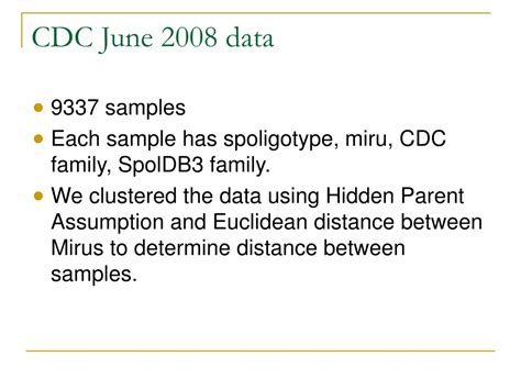 PPT Visualization Of CDC June 2008 Data Using Various Distance Metrics PowerPoint Presentation