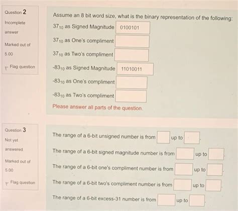 Solved Question 2 Incomplete Assume An 8 Bit Word Size What