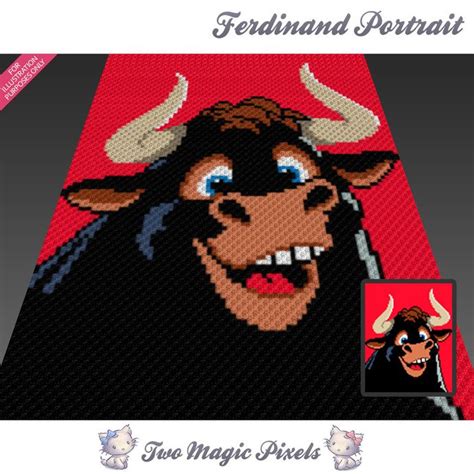 Ferdinand Portrait C2c Graph Sc Graph Cross Stitch Graph By Two Magic Pixels Crochet Blanket