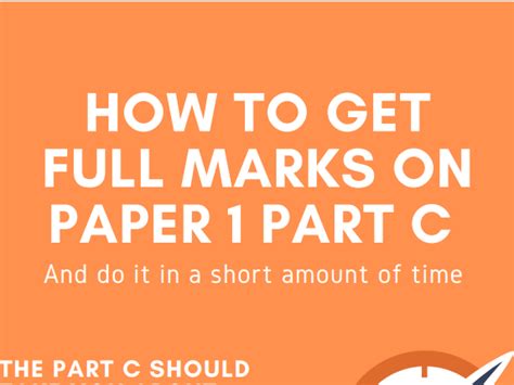Igcse Paper 1 Part C Full Marks Guide Teaching Resources