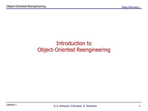 Ppt Introduction To Object Oriented Reengineering Powerpoint