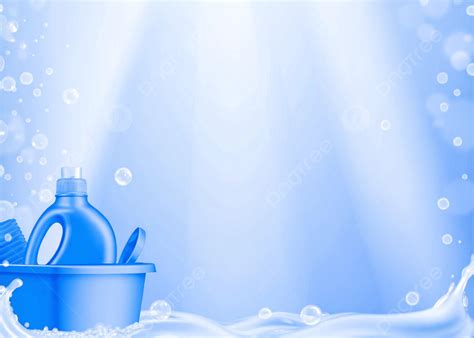 Percikan Air Bersih Dengan Botol Deterjen Deterjen Cucian Gelembung