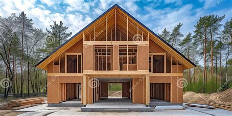 Innovative Framework Shapes The Construction Of Modern Houses Offering Ample Copy Space Stock