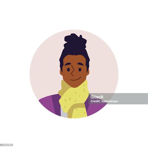 고립 된 아프리카 계 미국인 여성의 아바타 초상화 플랫 벡터 일러스트레이션 갈색 머리에 대한 스톡 벡터 아트 및 기타 이미지 갈색 머리 개성 개념 귀여운 Istock