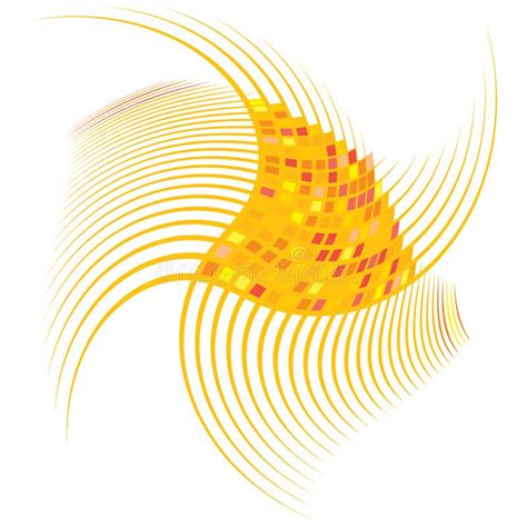 Monochrome Cyclic Cycle Concentric Rings Revolved Spiral Vortex Whorl Stock Vector