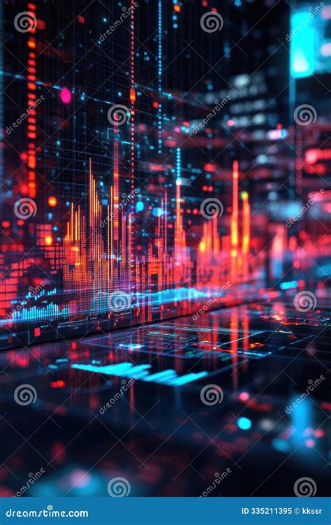 Data Visualization A Visual Display Of Data Featuring A Table And A Stereoscopic Chart On A