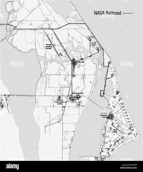 KSC NASA Railroad map Stock Photo - Alamy