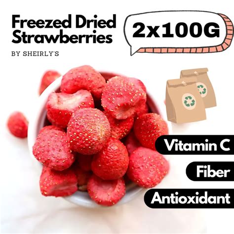 100g X2 Twin Pack Freeze Dried Strawberry Crispy Healthy Crunchy
