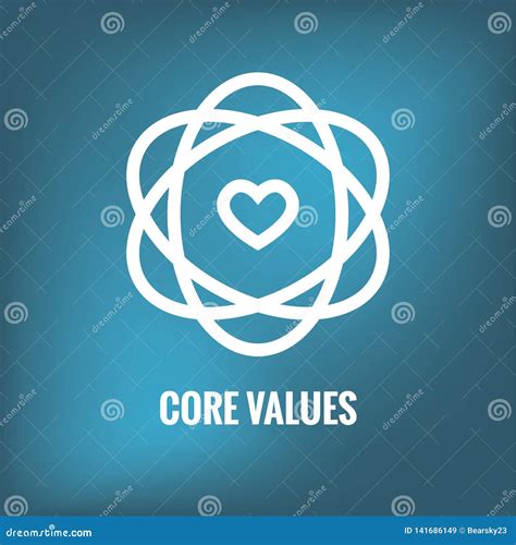 Core Values Outline Line Icon Conveying Integrity Purpose Stock Vector Illustration Of