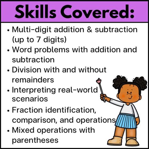 Grade 4 Math Assessment And Practice Worksheets Test Prep And Review