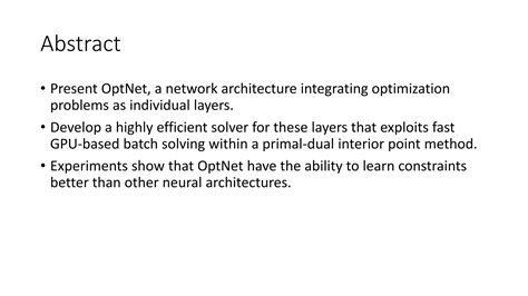 Paper Study OptNet Differentiable Optimization As A Layer In Neural Networks PDF