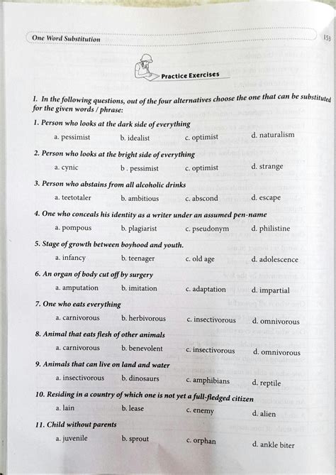 SOLUTION One Word Substitution Exercise Studypool
