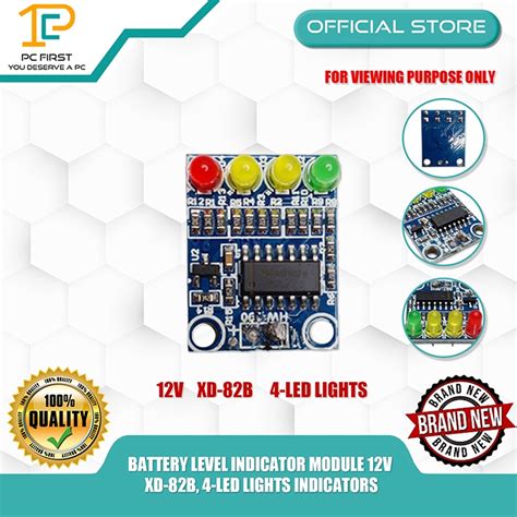 Pc First Battery Level Indicator Module 12v Xd 82b 4 Led Lights Indicators Shopee Philippines